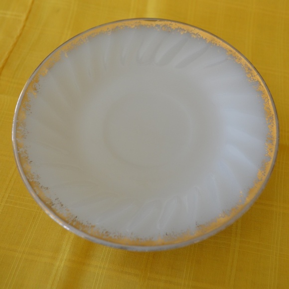 Fire King | Dining | Vintage Fire King Milk Glass Swirl Saucer 2of4 ...